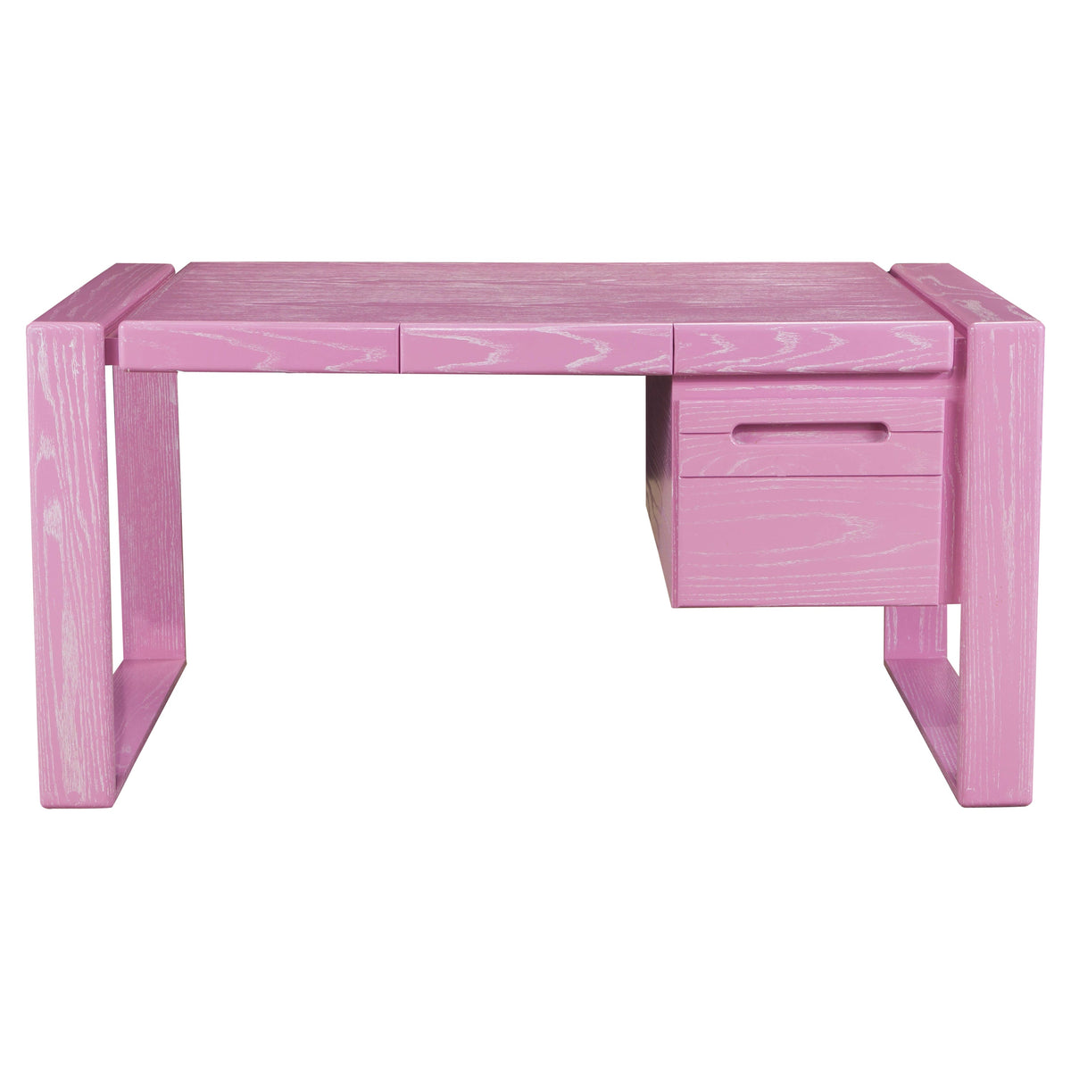 Lou Hodges California Modern Pink Cerused Oak Desk, 1978, Signed ...