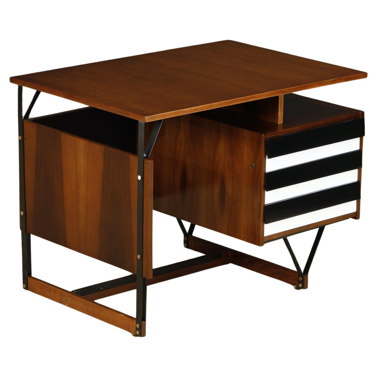 Italian Mid-Century Modern Desk, Style of Gio Ponti, c 1950s, Refinish ...