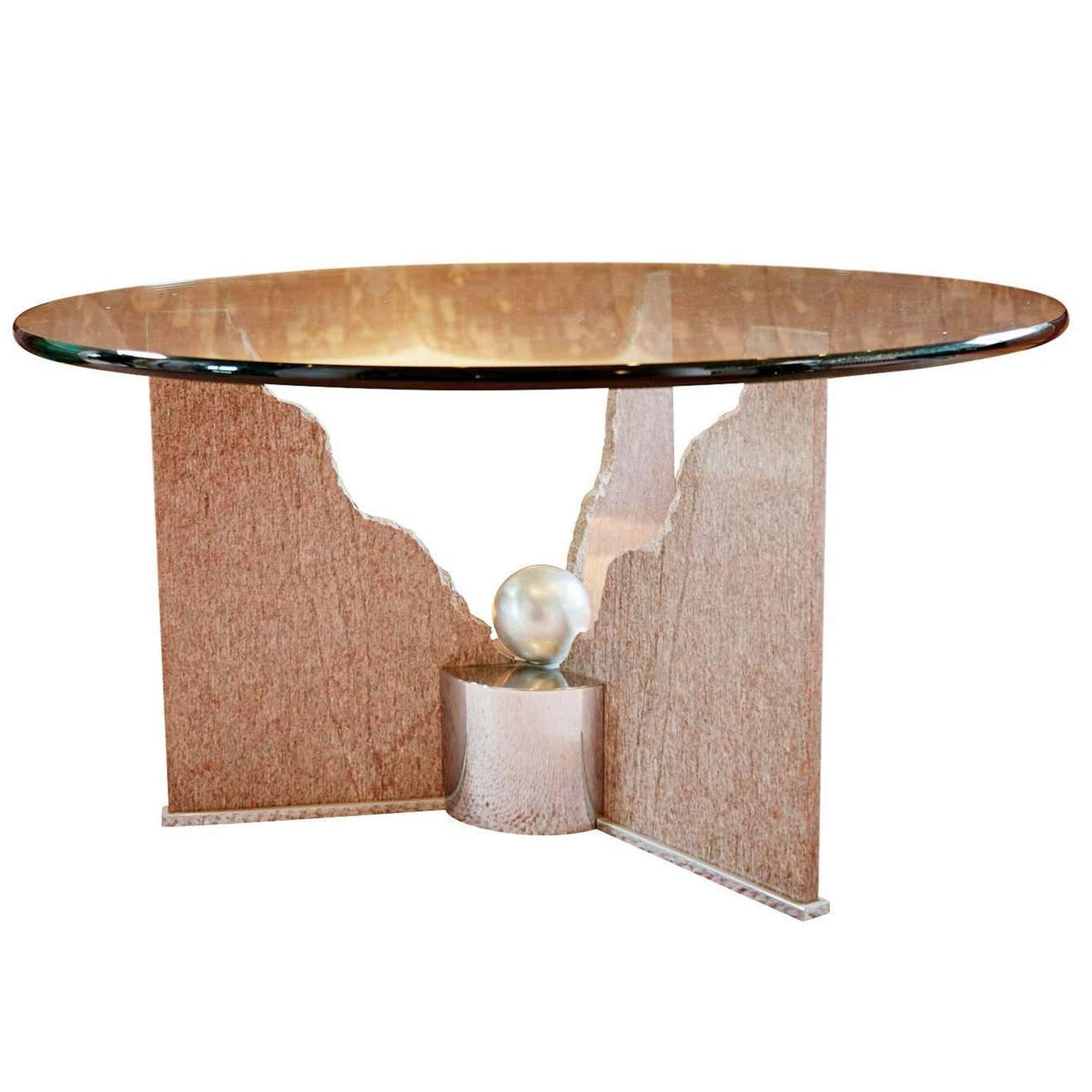 Custom Pink Granite Memphis Post-Modern Coffee Table by Steve Chase, C ...